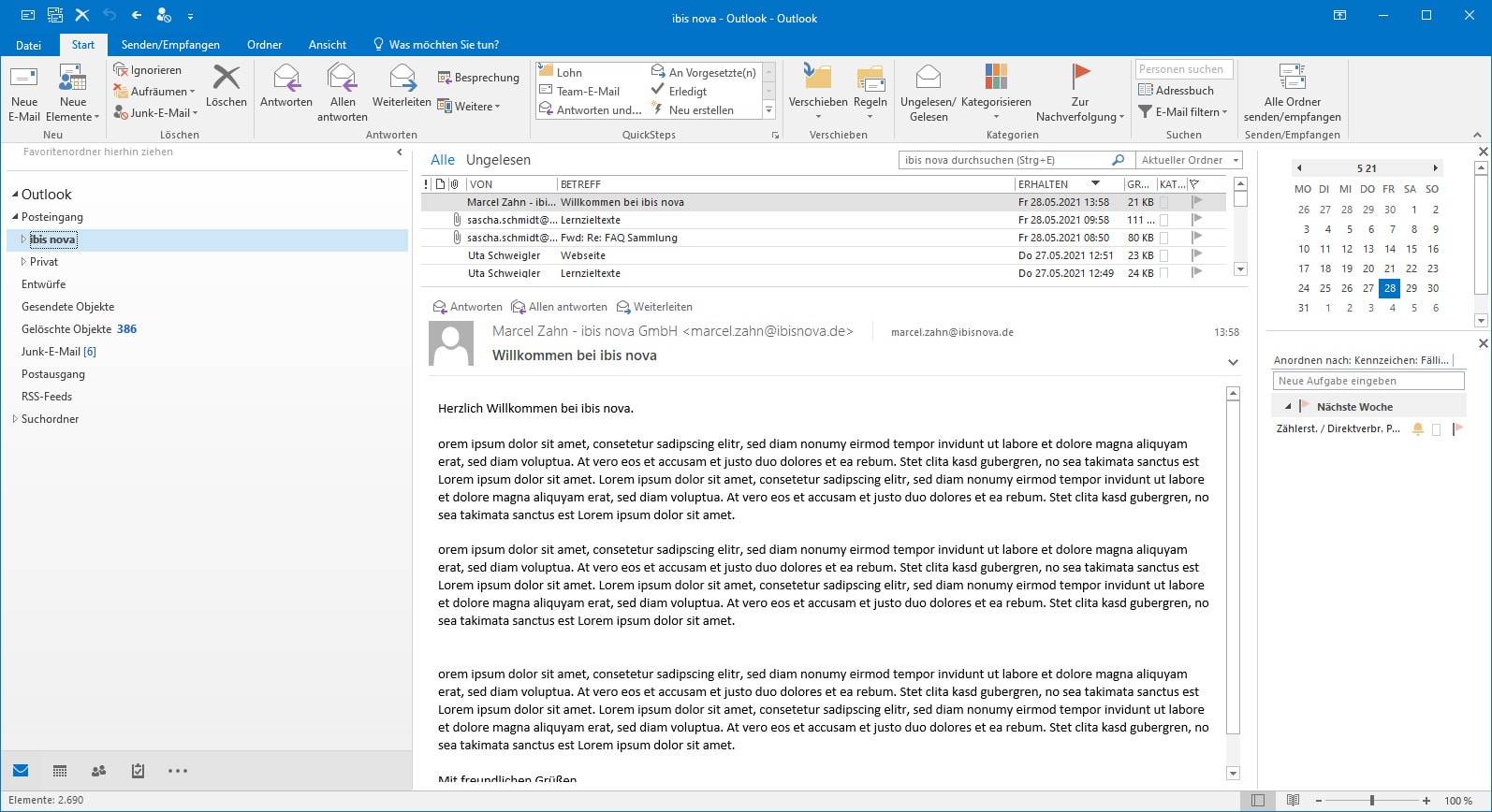 Kommunikation mit Outlook im Bürobereich | ibis nova